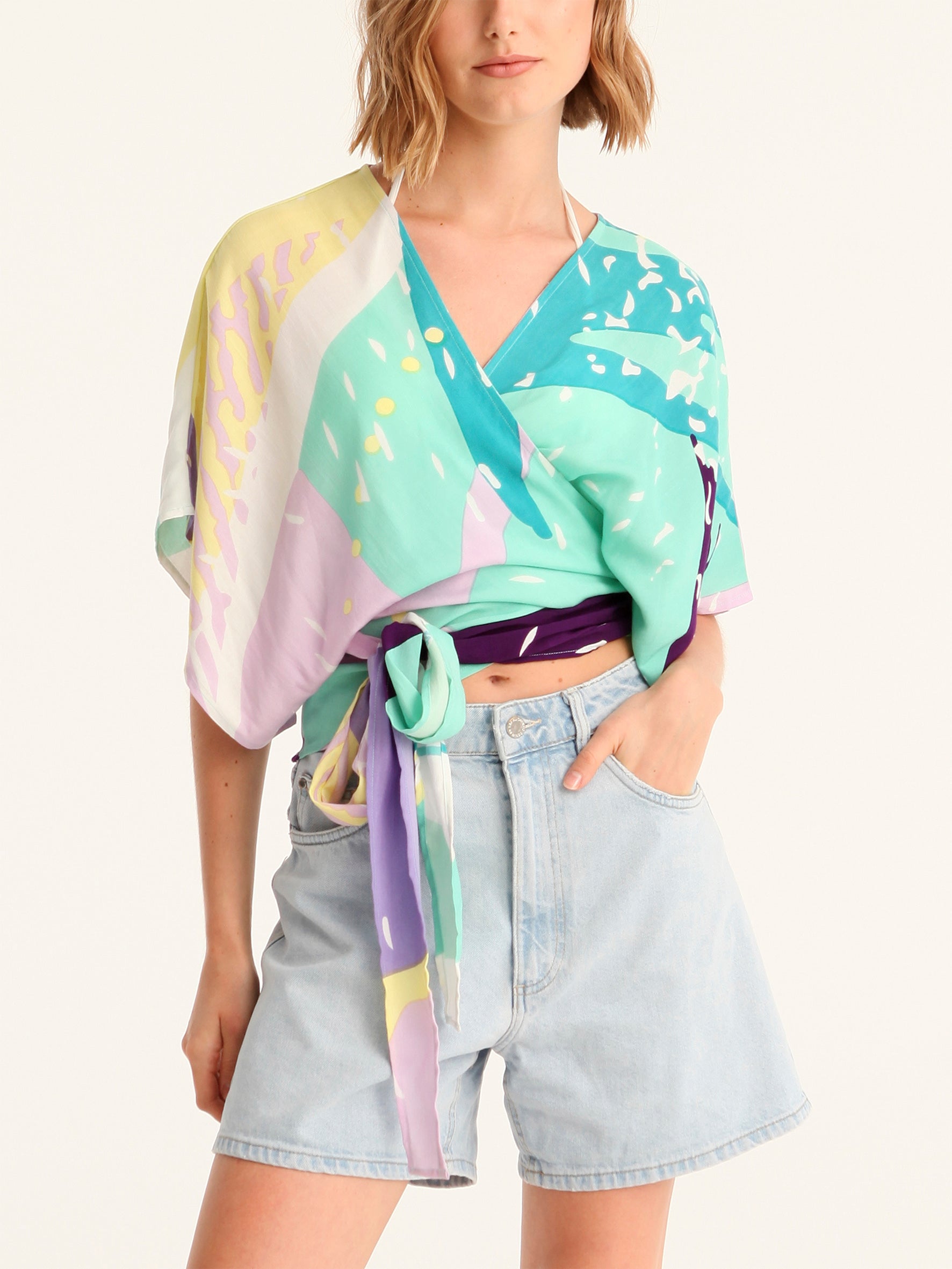 SPRITE wrap kimono top – cleogatzeli
